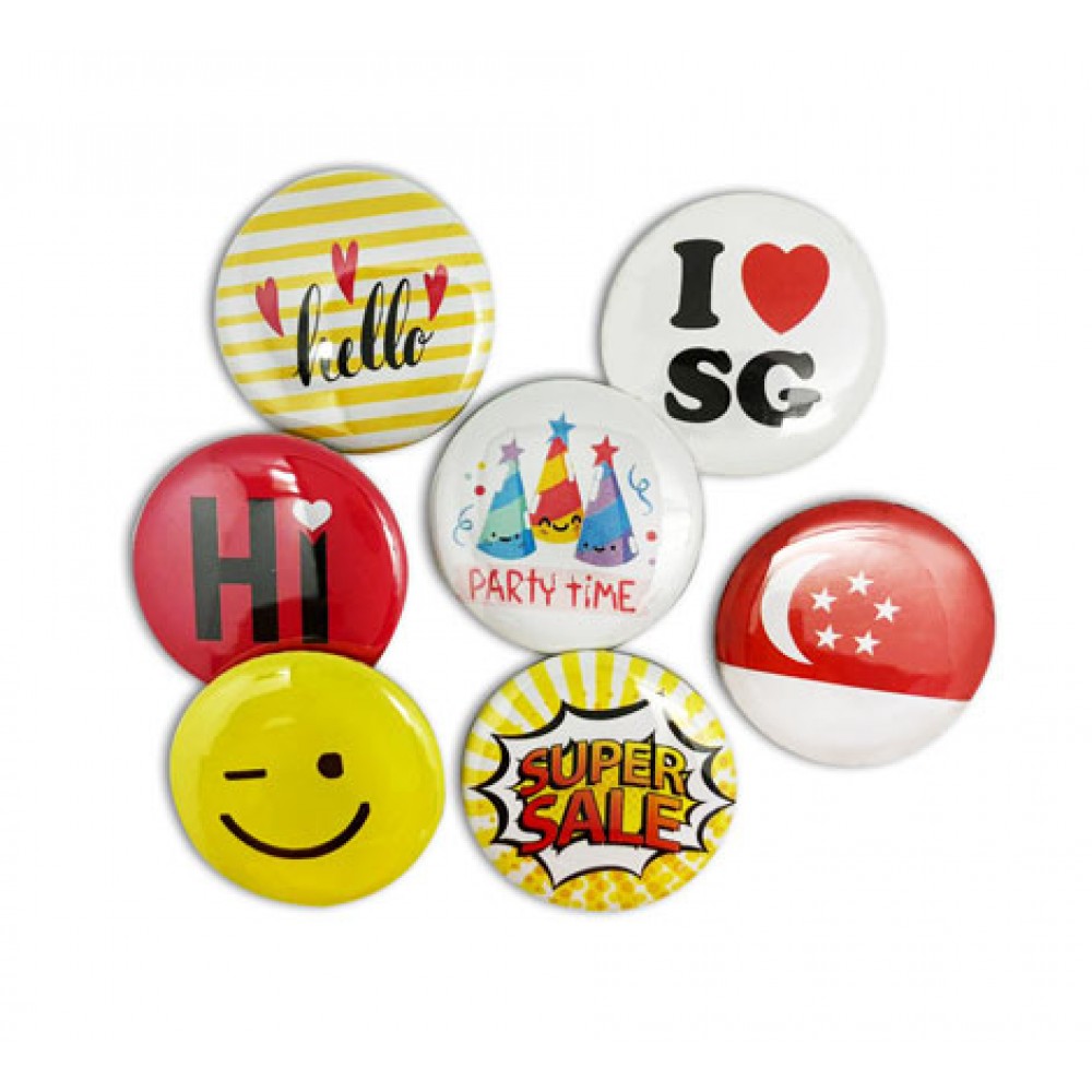Custom Button Name Badges 32mm in Singapore - Name Badges International