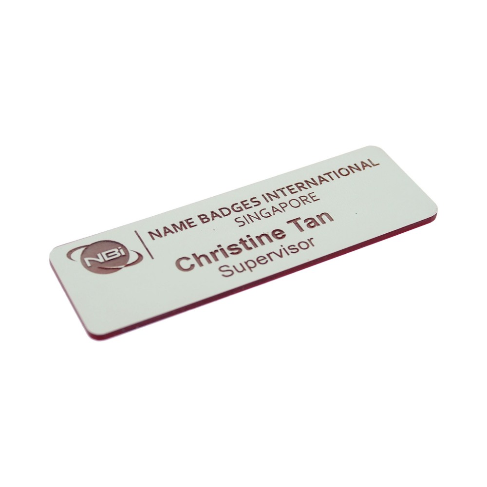 Standard Name Badge White Background in Singapore - Name Badges ...