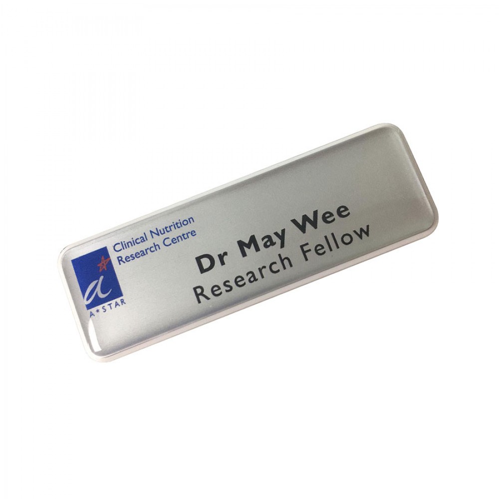 Prestige Name Badge Silver Background in Singapore - Name Badges ...