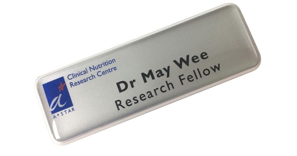 Prestige Name Badge Silver Background in Singapore - Name Badges ...
